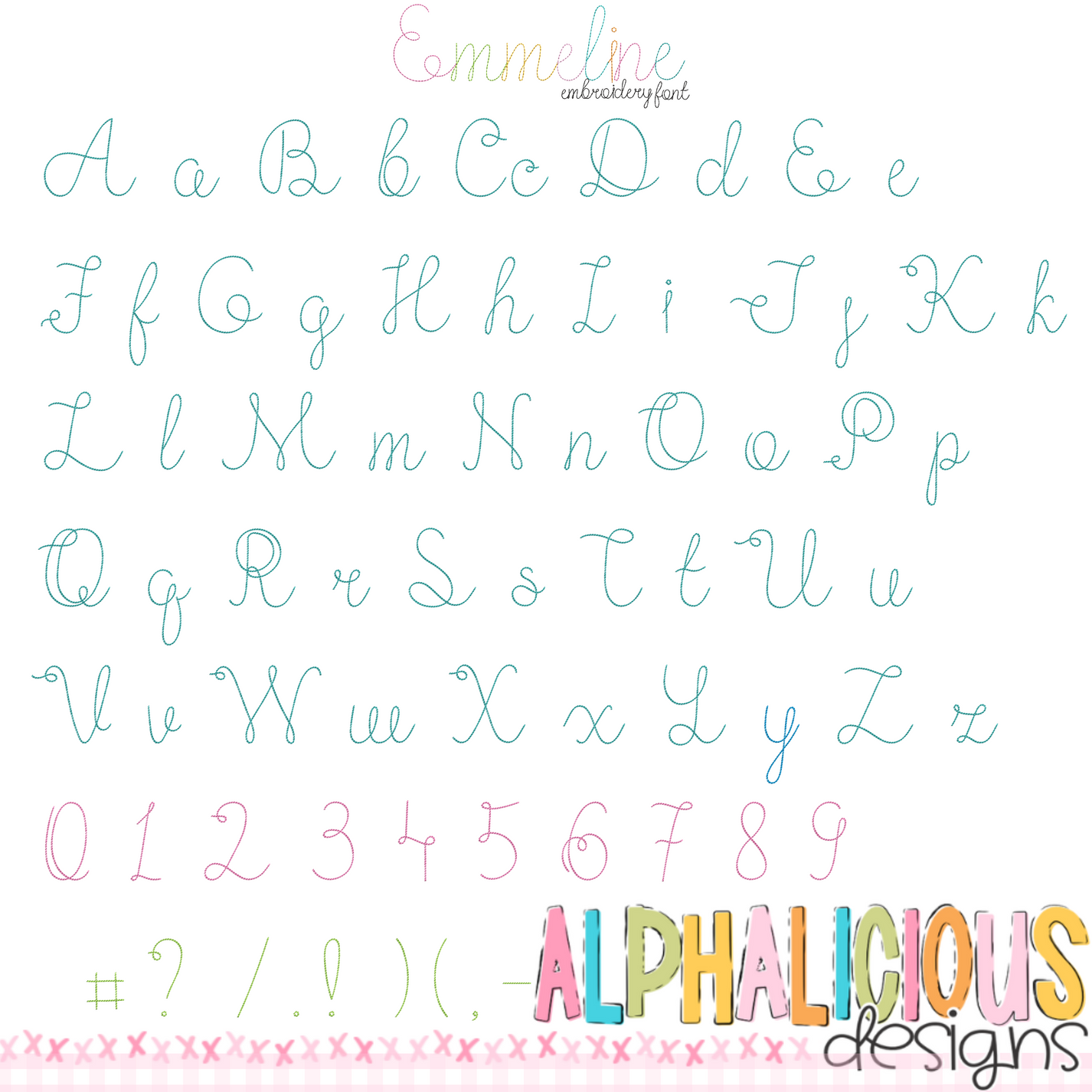 Emmeline Floss Font - All Sizes – Alphalicious Designs