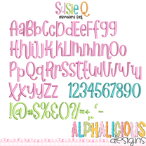 Susie Q Embroidery Font – Alphalicious Designs