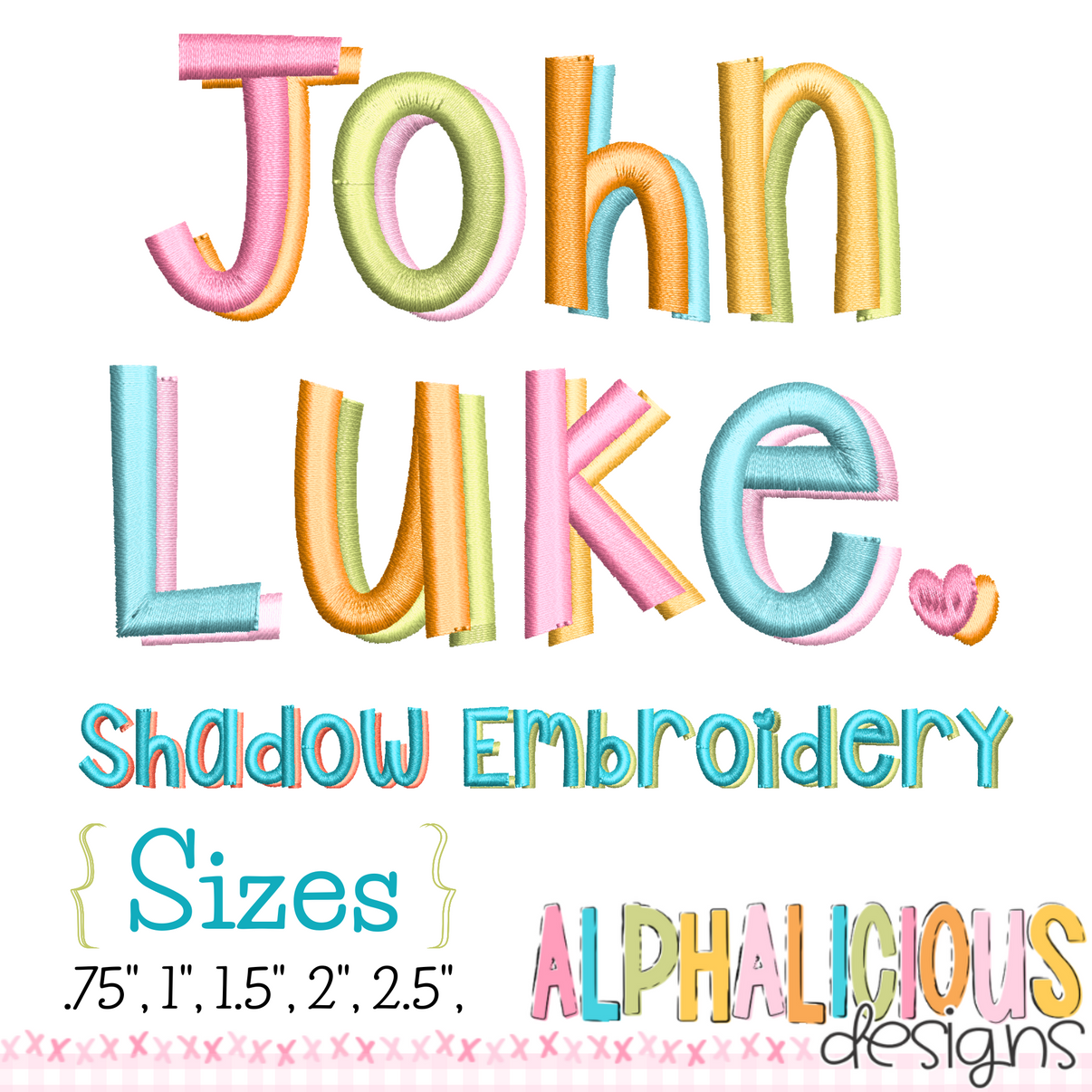 John Luke Shadow Emb Font – Alphalicious Designs