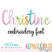 Christine Embroidery Font – Alphalicious Designs