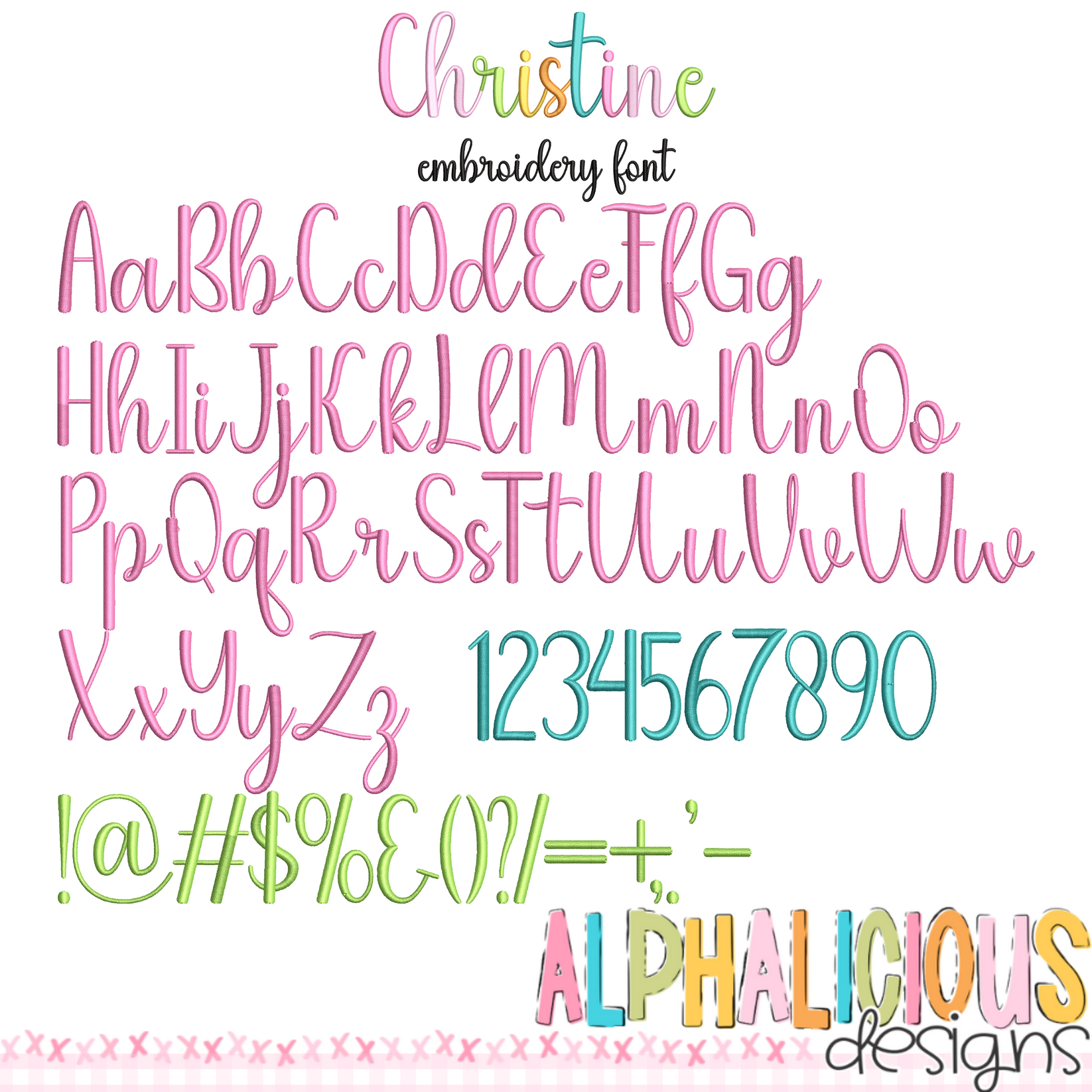 Christine Embroidery Font – Alphalicious Designs