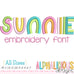 Sunnie Embroidery Font - All Sizes – Alphalicious Designs