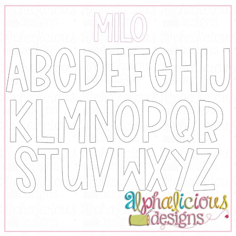 Milo Applique Font- Triple Bean – Alphalicious Designs
