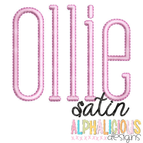 Ollie Satin Embroidery Font – Alphalicious Designs