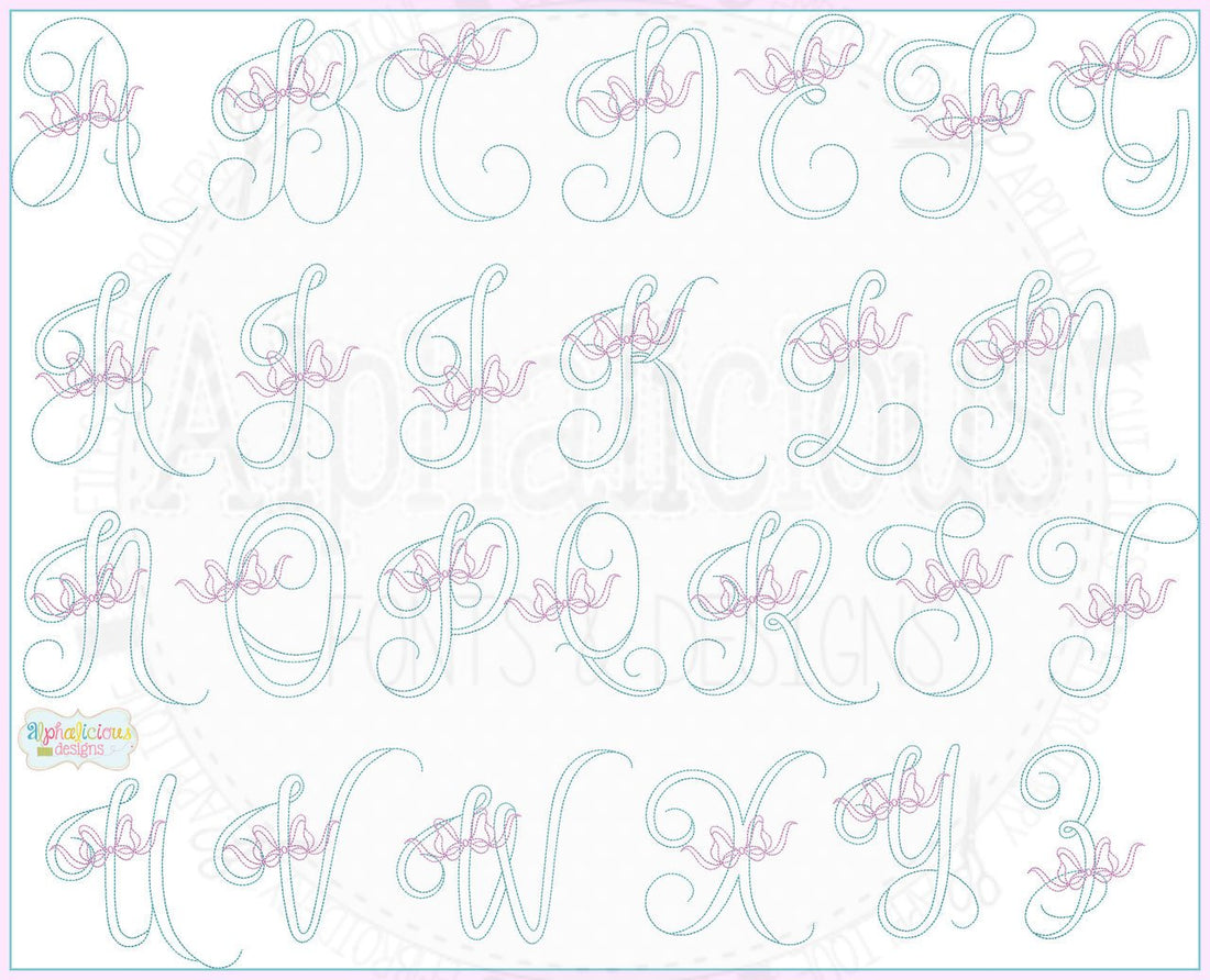 Vintage Bow Embroidery Font – Alphalicious Designs