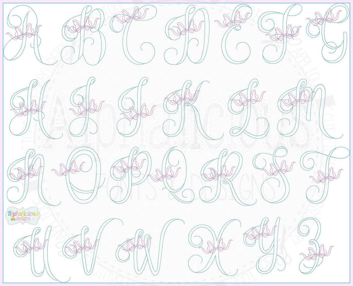 Vintage Bow Embroidery Font – Alphalicious Designs