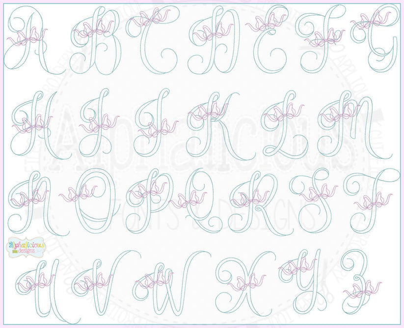 Vintage Bow Embroidery Font – Alphalicious Designs