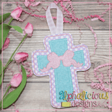 Cross with Bow Ornament – Alphalicious Designs