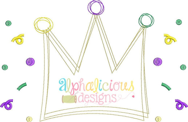 Mardi Gras Crown Vintage Scribble Design – Alphalicious Designs