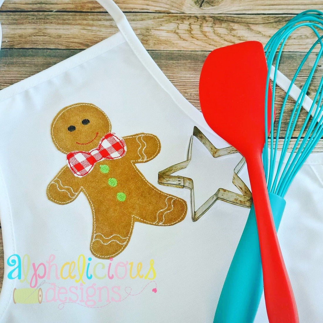 Mr. Gingerbread Applique-Triple Bean – Alphalicious Designs
