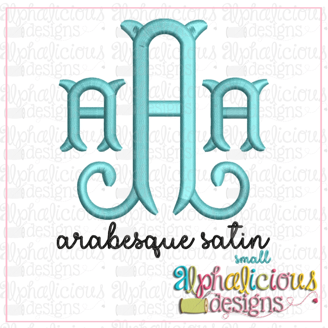 Arabesque Satin Embroidery Font – Alphalicious Designs