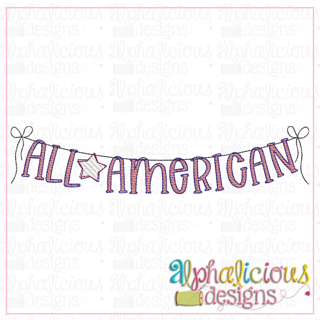 All American Bunting-Sketch – Alphalicious Designs