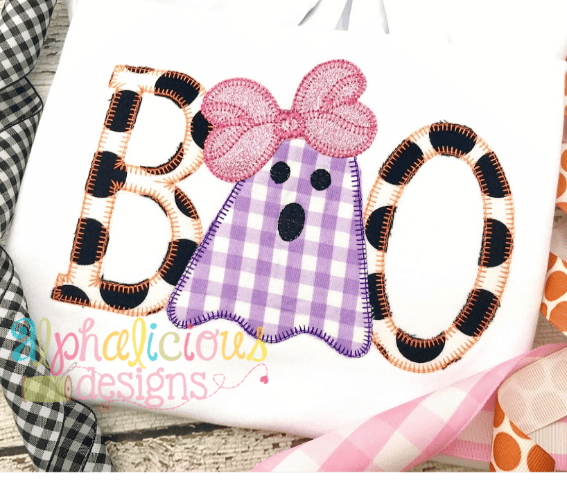 BOO with Bow-Blanket – Alphalicious Designs