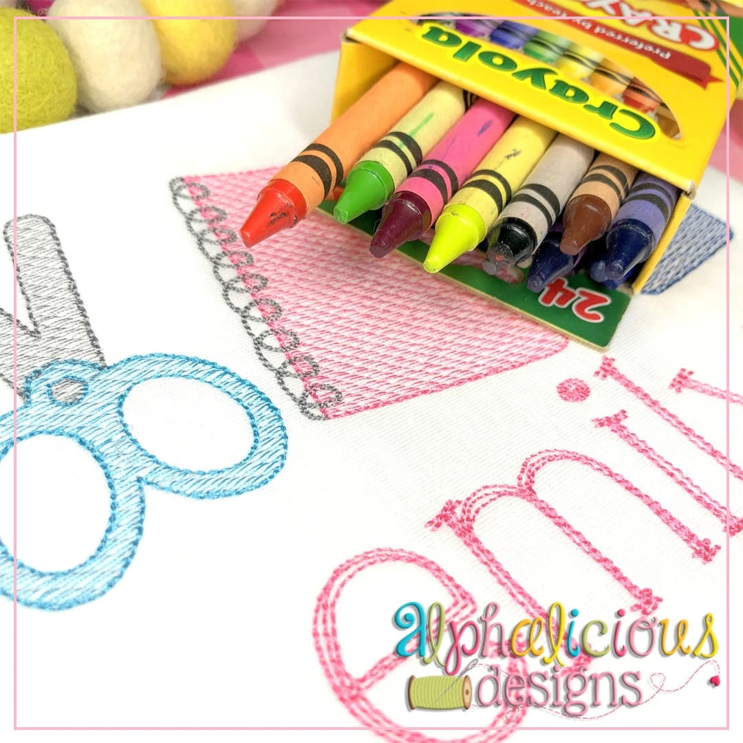 Back to School Three in a Row-Sketch – Alphalicious Designs