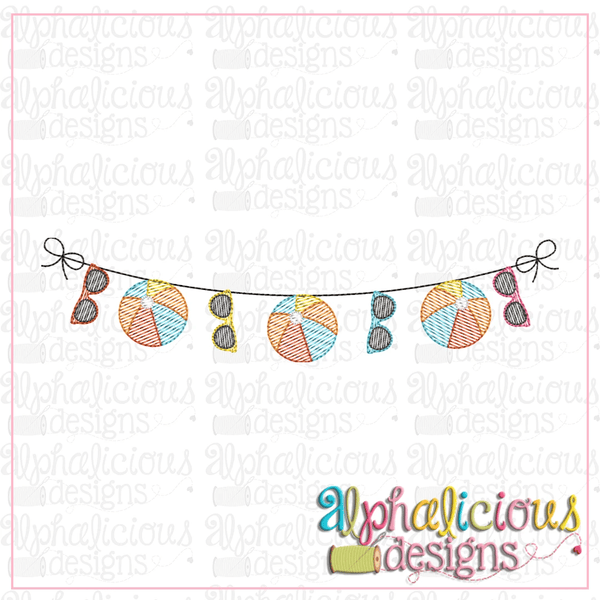 Beach Bunting-Sketch – Alphalicious Designs