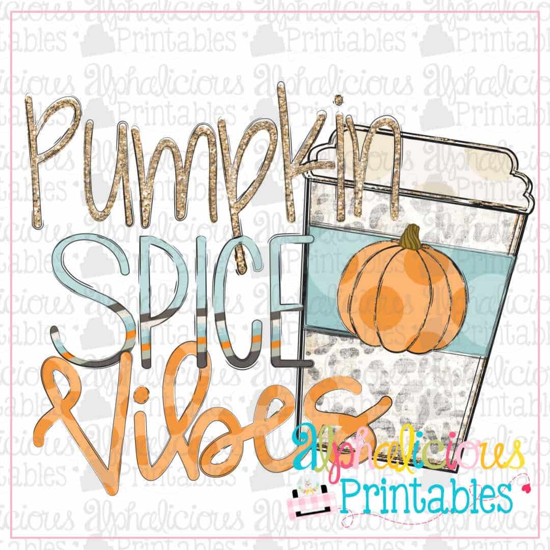 Pumpkin Spice Vibes-Orange Polka Dot -Printable – Alphalicious Designs