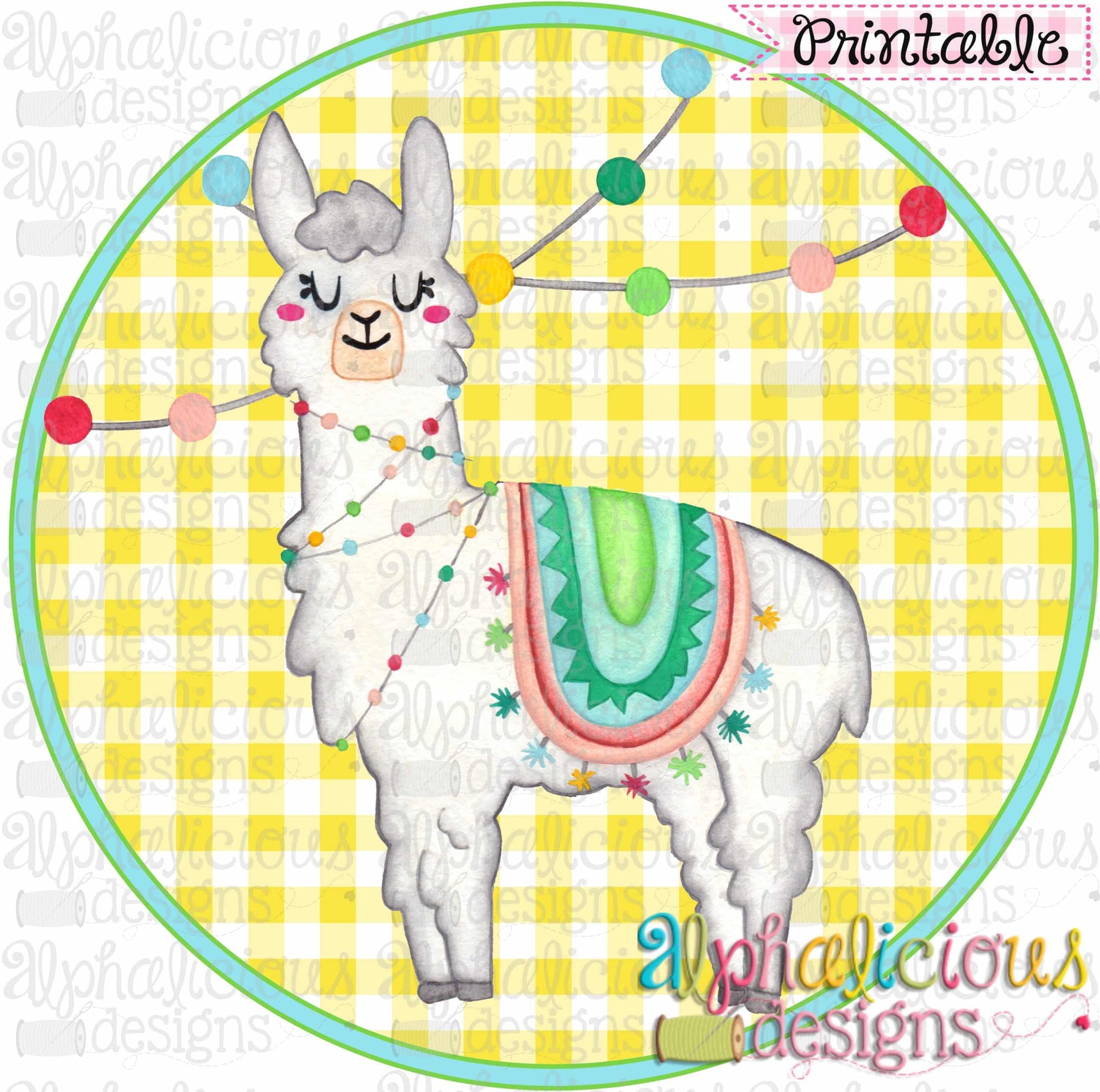 Celebration Llama-Printable – Alphalicious Designs
