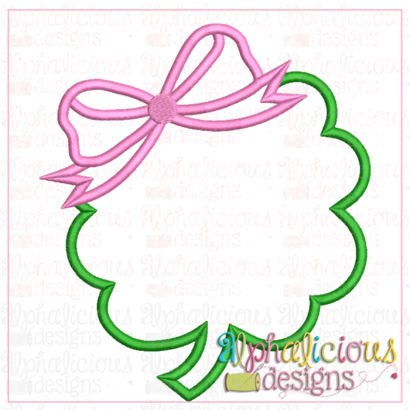 Clover with Bow-Satin – Alphalicious Designs