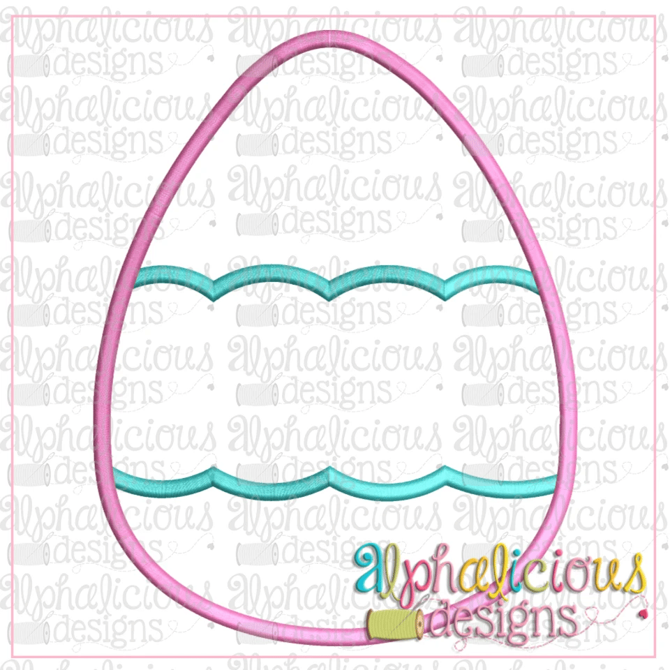 Egg with Scallop Banner-Satin – Alphalicious Designs