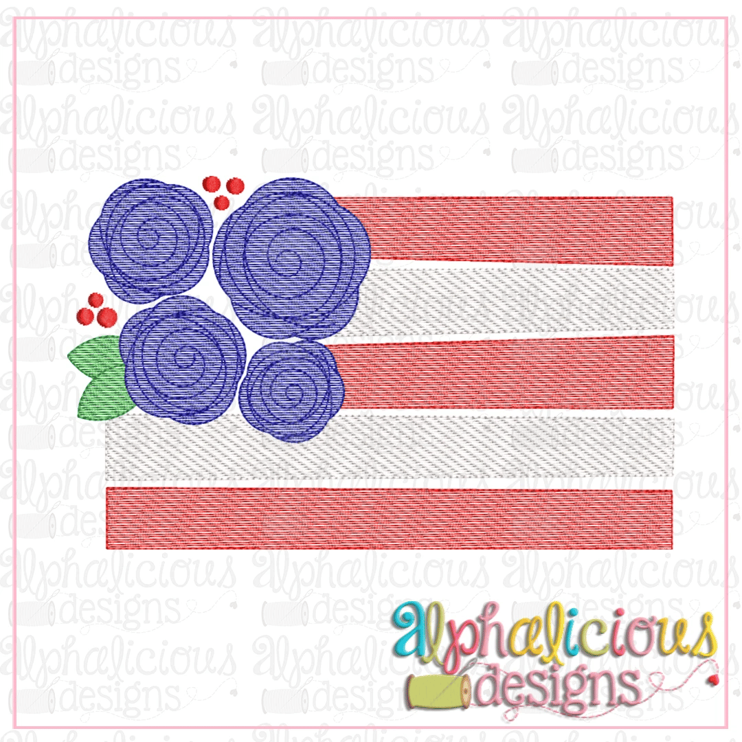 Floral Flag-Sketch – Alphalicious Designs