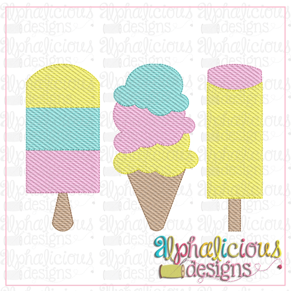 Ice Cream Three In A Row-Sketch – Alphalicious Designs