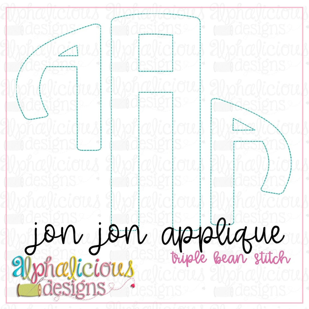 Jon Jon Applique Monogram Font-Triple Bean – Alphalicious Designs