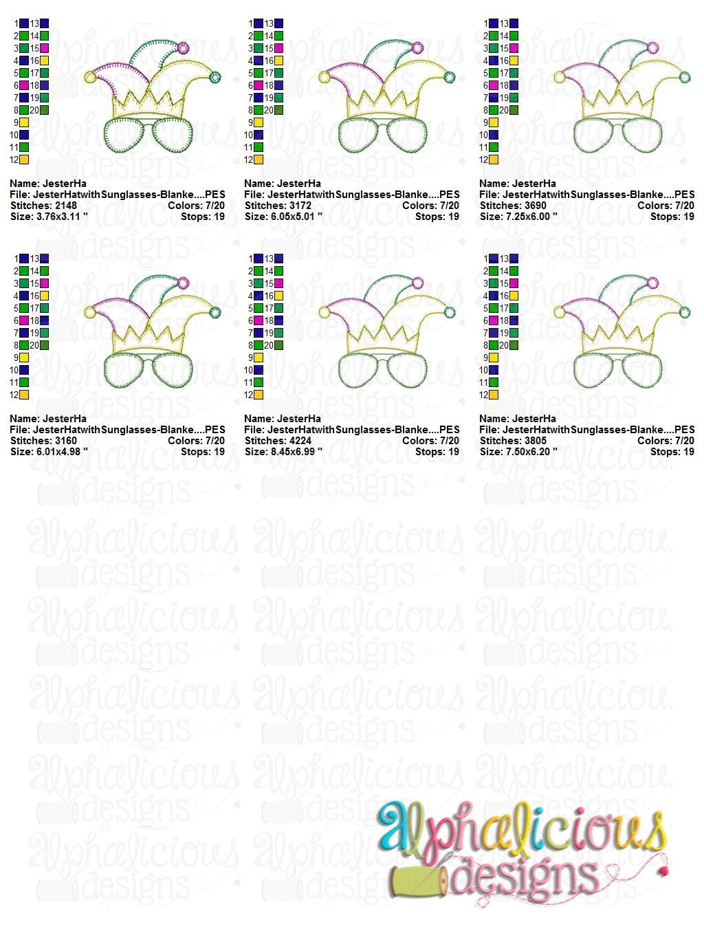 Jester Hat with Glasses- Triple Bean – Alphalicious Designs