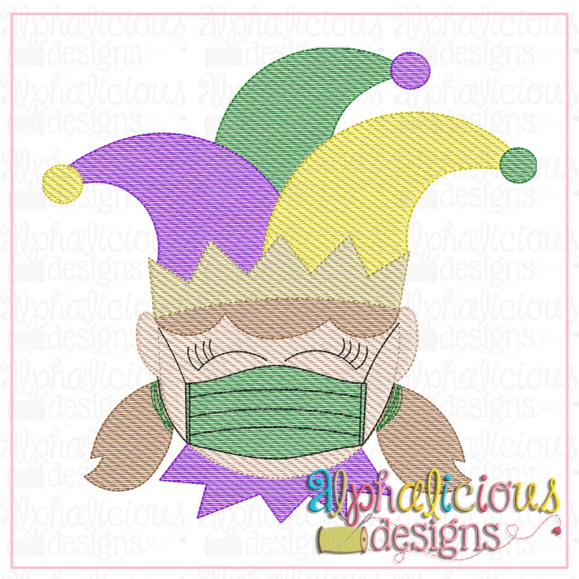 Masked Jester Girl- Sketch – Alphalicious Designs