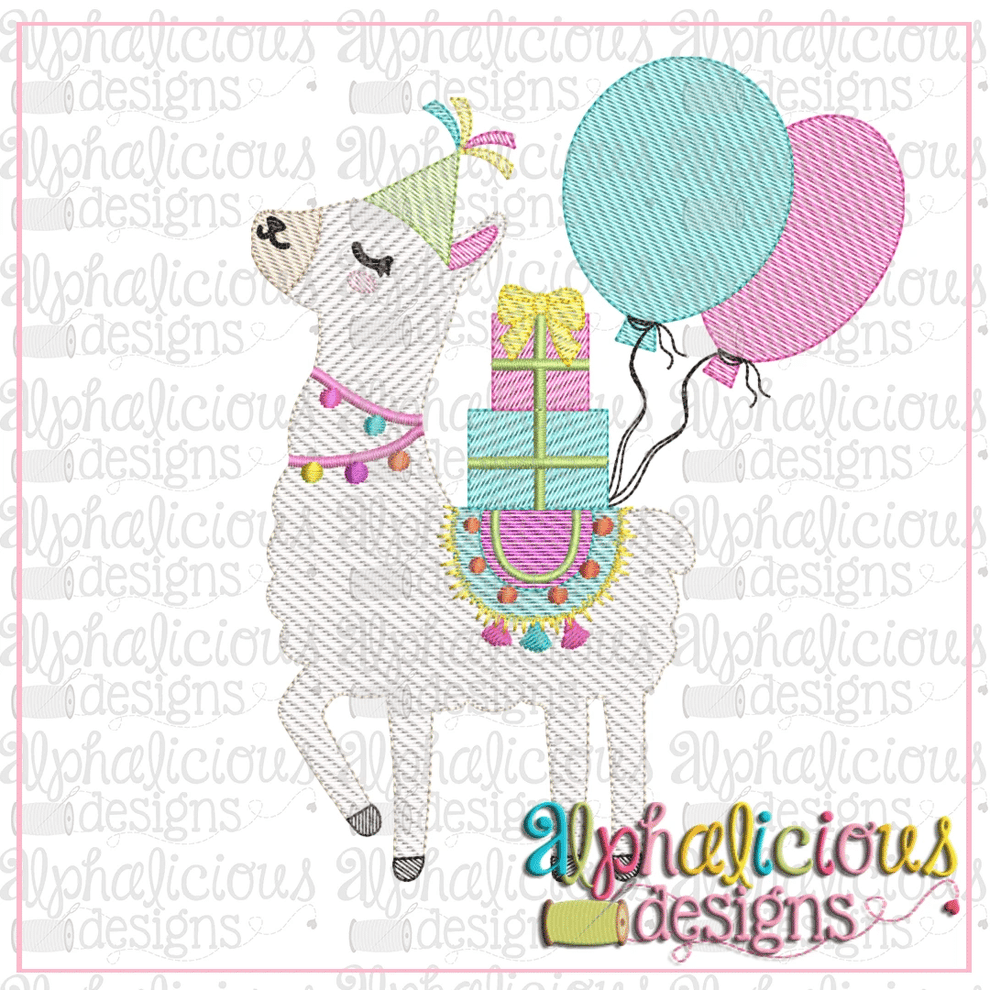 Party Llama-Sketch – Alphalicious Designs