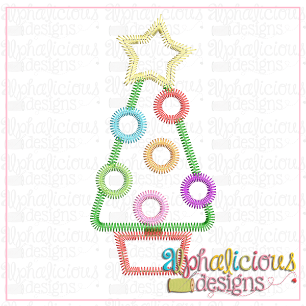 Pom Pom Tree with Star - ZigZag – Alphalicious Designs