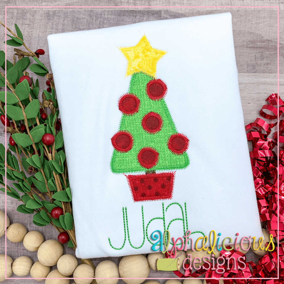 Pom Pom Tree with Star - ZigZag – Alphalicious Designs