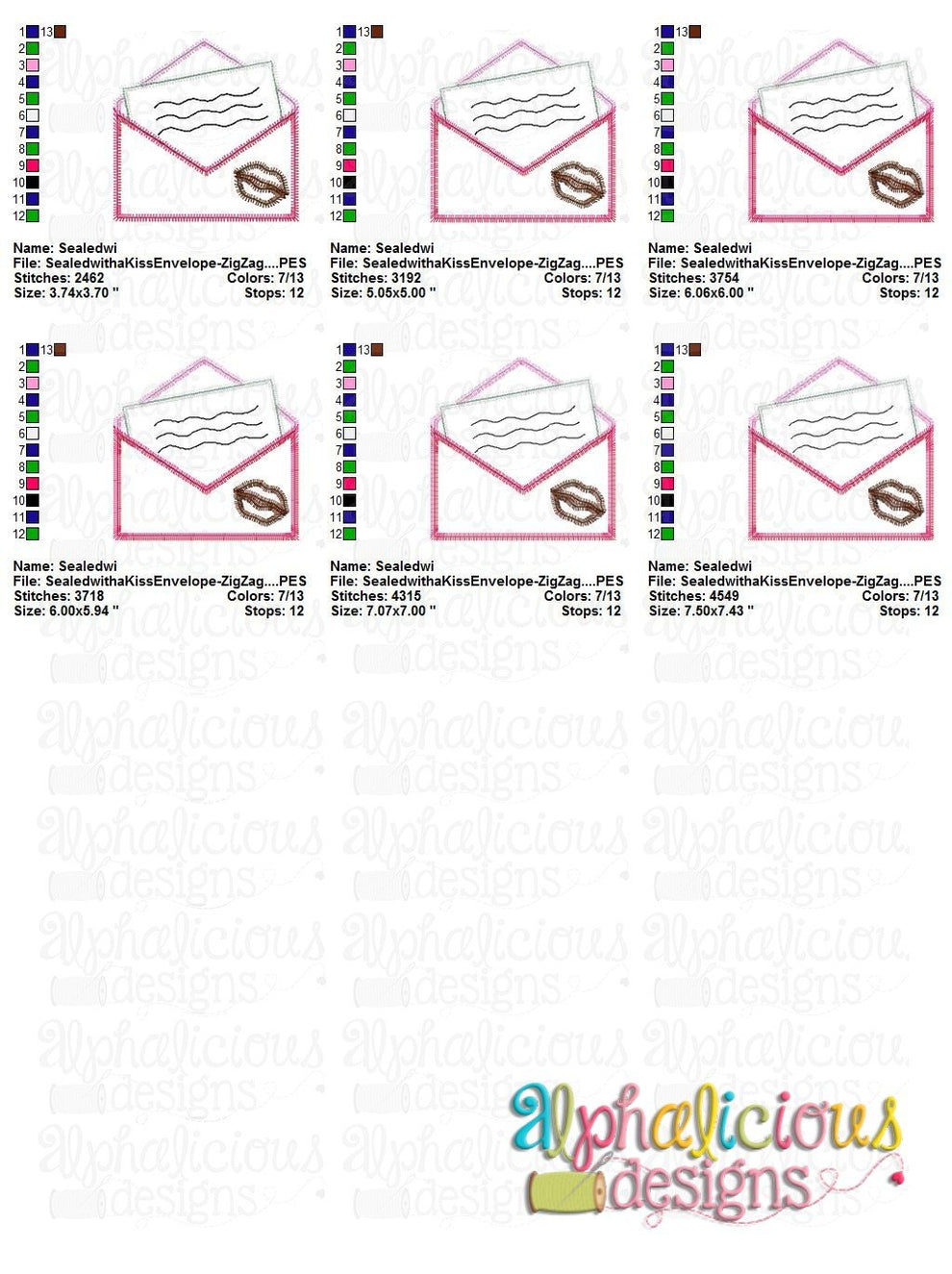 Sealed with a Kiss Envelope- Zig Zag – Alphalicious Designs