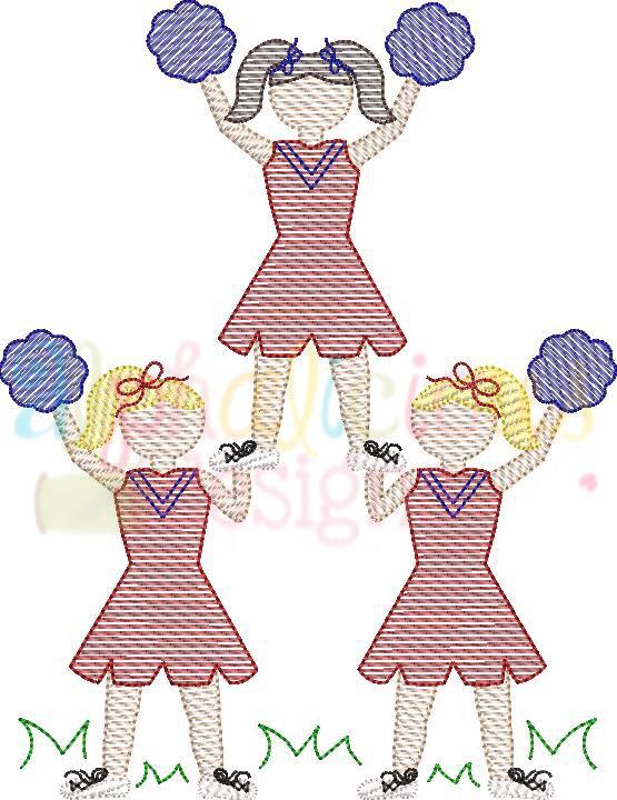 Triple Cheer Tower-Sketch – Alphalicious Designs