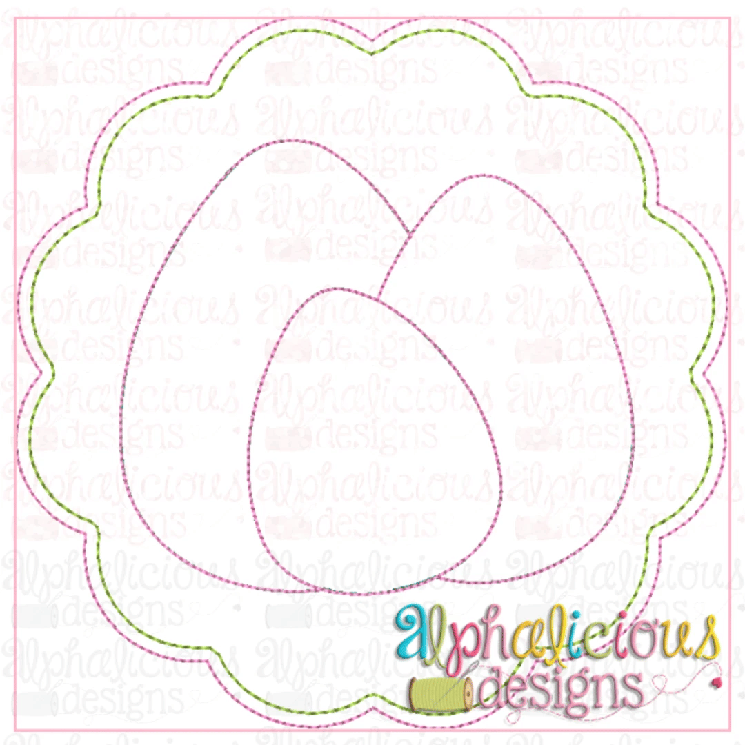 Triple Eggs in Scallop Frame-Triple Bean – Alphalicious Designs