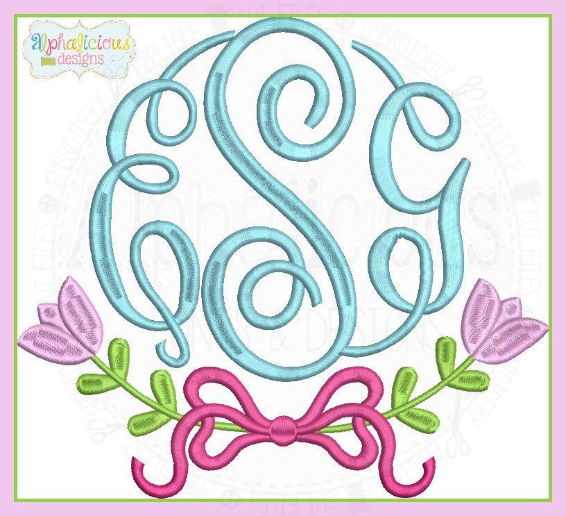 Tulip Monogram Laurel MINI – Alphalicious Designs