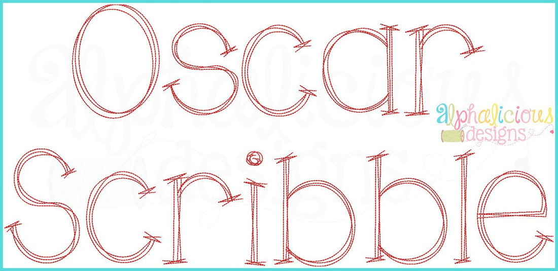 Oscar Scribble Vintage Embroidery Font – Alphalicious Designs