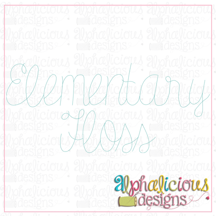 Elementary Script Floss Embroidery Font – Alphalicious Designs
