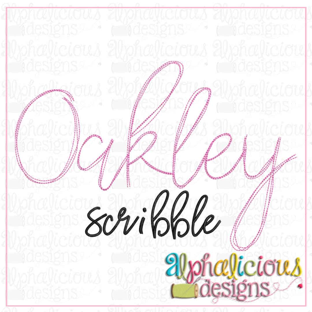 Oakley Scribble Embroidery Font – Alphalicious Designs