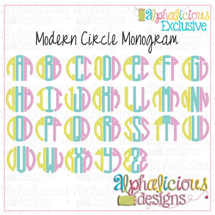 Modern Circle Monogram Font – Alphalicious Designs