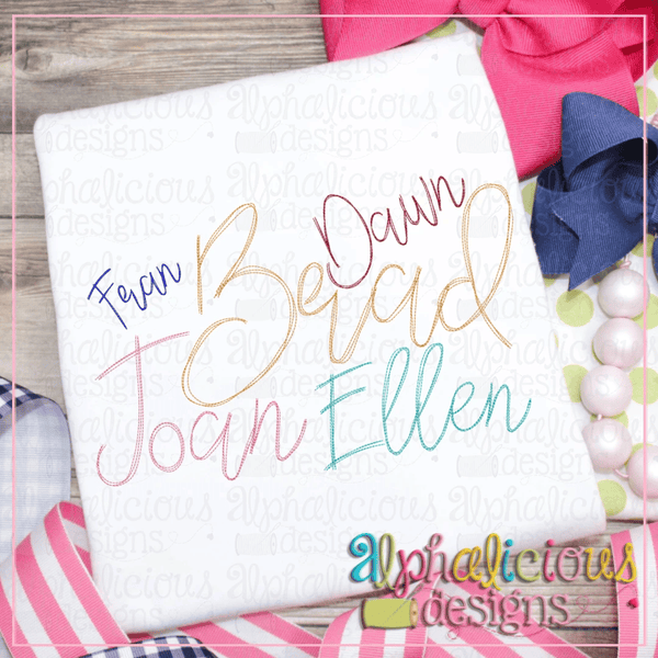 Oakley Scribble Embroidery Font – Alphalicious Designs
